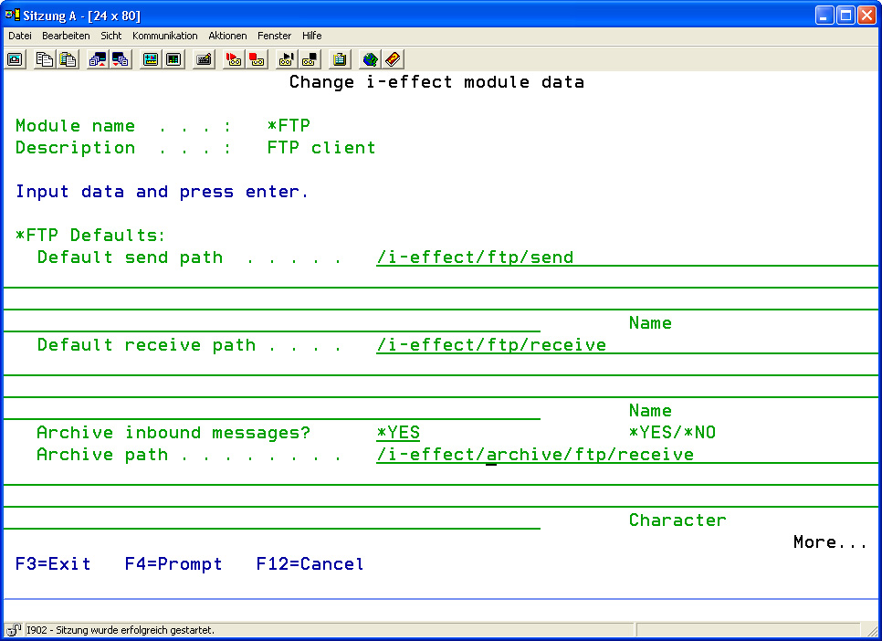 Extended parameters of the module *FTP